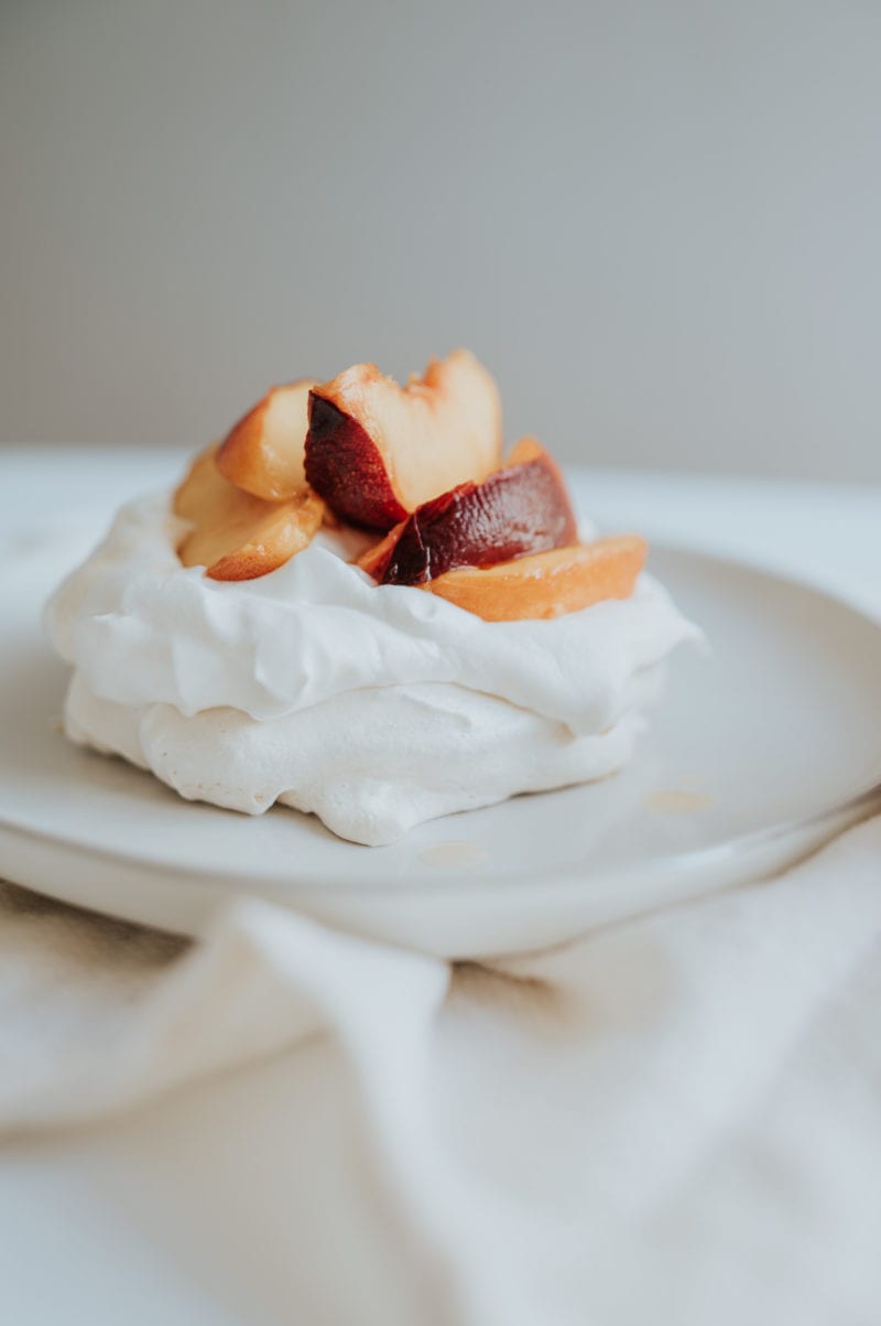 Peach Pavlova – Oak + Oats